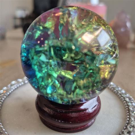 Titanium Rainbow Quartz Crystal Ball Sphere Purple Depop Crystal