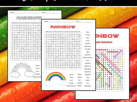 Easy Rainbow Word Search Printable Word Search Maker