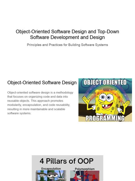 Object Oriented Software Design And Top Down Software Development Pdf Class Computer