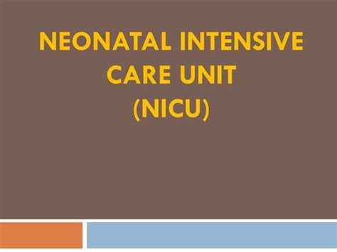 Neonatal Intensive Care Unit Nicu Neonate Pdf