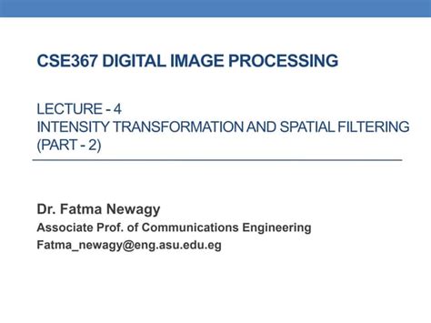 Cse367 Lecture Image Sinal Processing Lecture Ppt