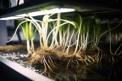 Premium Ai Image Closeup Of Hydroponic System With The Roots Of Plants Visible Created With