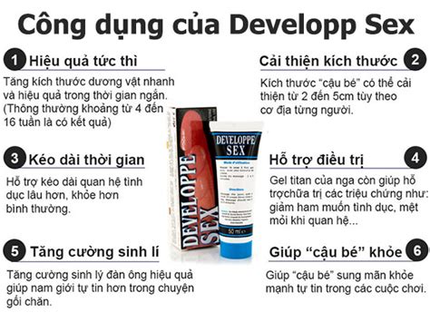 Kem Developpe Sex tăng kích thước dương vật bền vững