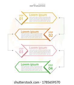 Flow Diagram Workflow Chart Connected Colorful Stock Vector Royalty Free