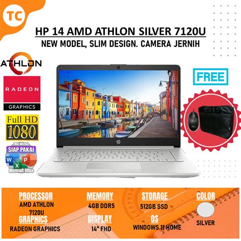 Jual Promo Laptop Baru HP AMD Atlhon Silver 7120U 4GB 512GB FHD Windows 11 Terlaris Shopee