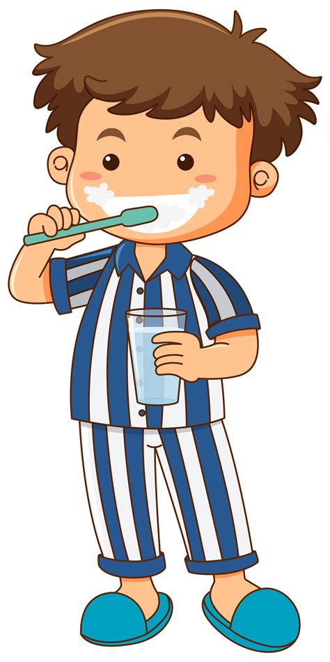 Boy Brushing Teeth Vector Art Icons And Graphics For Free Download