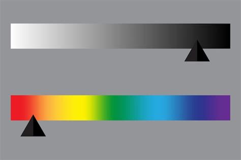 Grayscale And Spectrum Gradients Contrast Comparison Bars Light To Dark