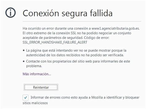 error ssl en firefox al realizar la declaración de la renta