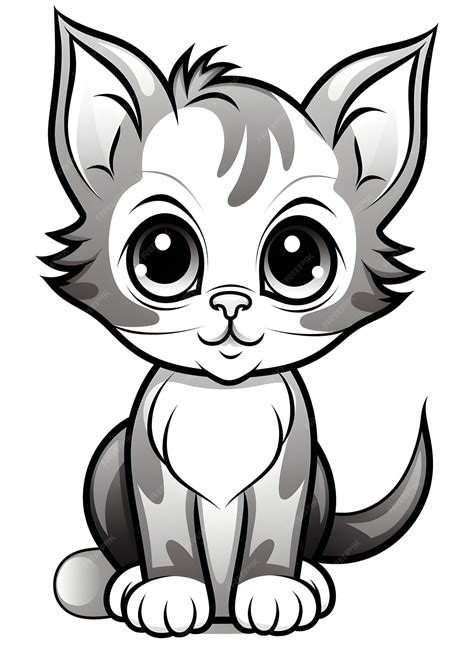 어린이를 위한 고양이 색칠 페이지 귀여운 고양이 라인 아트 색칠 페이지 고양이 윤 일러스트레이션 어린이를 위한 색채 페이지