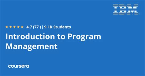 Introduction To Program Management Coursya