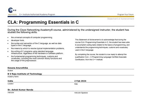 Ciscocertified Cisconetworkingacademy Kosana Anuruthika