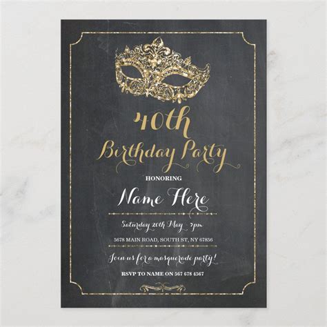 5×7 Masquerade Mask Sweet 16 Birthday Invitation Zazzle Artofit