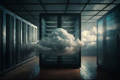 Linking Computer To Cloud With Server Connection Online Cloud Storage Contact Computing