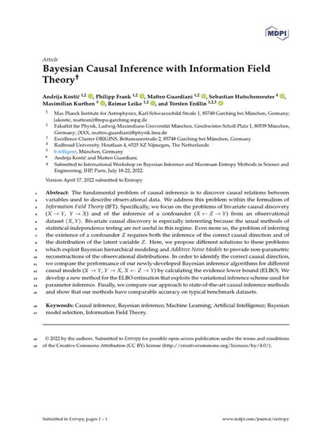 Maxent2022 Mdpi Templates Pdf Statistical Inference Bayesian