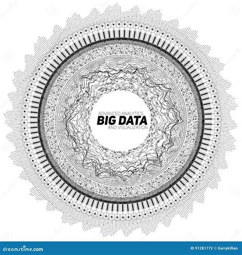 Big Data Circular Grayscale Visualization Futuristic Infographic