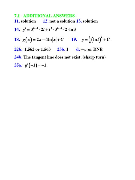 Additional Answer Key Pdf