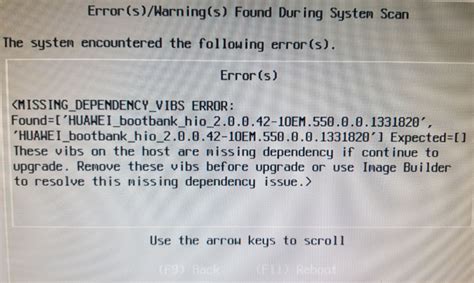 solución al error missing dependency vibs error found al actualizar