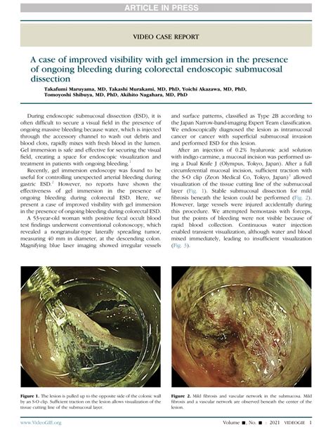 Pdf A Case Of Improved Visibility With Gel Immersion In The Presence Of Ongoing Bleeding