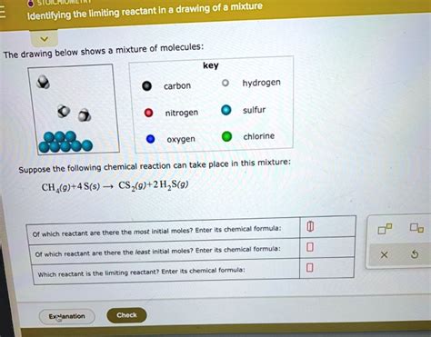Sioichiume Identifying The Limiting Reactant In A Drawing Of Mixture Mixture Of Molecules The