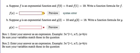 Solved A Suppose F Is An Exponential Function And F 0 8 Chegg Com