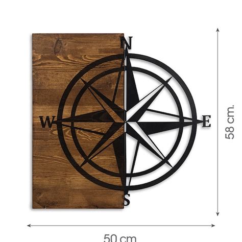 Metal Rustic Wall Hanging Compass Etsy