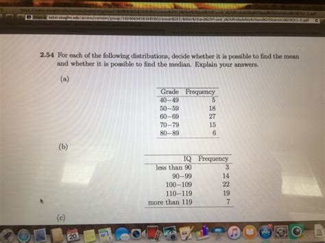 Solved For Each Of The Following Distributions Decide