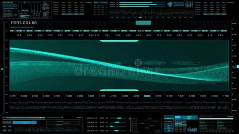 Hud Futuristic Green Fluid Plane Sine Wave Data Flow 4k Motion