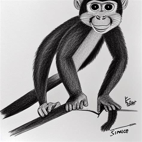 Realistic Monkey Drawing Creative Fabrica
