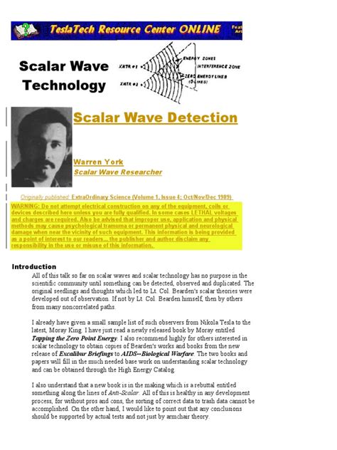 Scalar Wave Technology Pdf Theory Electromagnetic Field