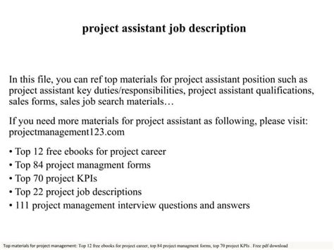 Project Assistant Ppt