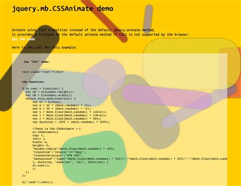 Jquerymbcssanimate Use Css3 Transition To Animate Dom Elements Via