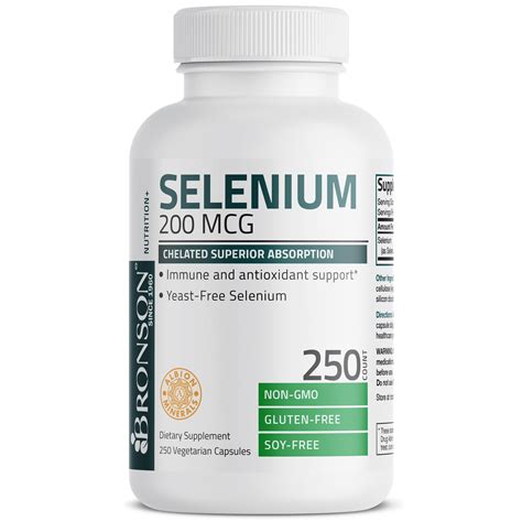 Selenium 200 Mcg 100 Capsules Vitamins And Supplements Bronson Vitamins Bronsonlabs