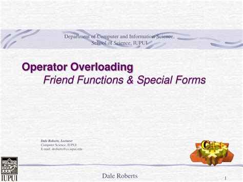 Ppt Operator Overloading Friend Functions And Special Forms Powerpoint