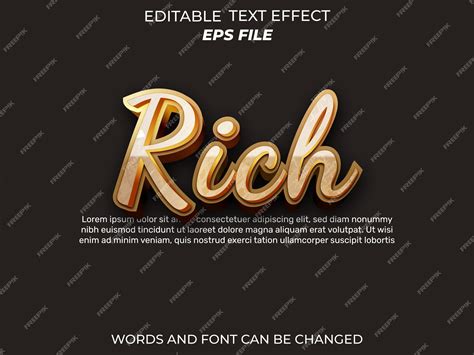 Premium Vector Rich Text Effect Font Editable Typography 3d Text