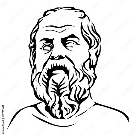 Vecteur Stock Socrates Was A Greek Philosopher From Athens In Artline