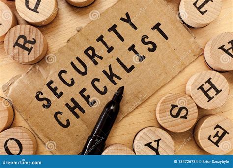 Handwriting Text Writing Security Checklist Concept Meaning Protection Of Data And System Guide