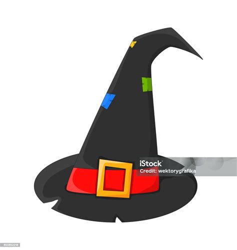 마녀 모자 만화 벡터 기호 아이콘 디자인입니다 아름 다운 그림을 흰색 배경에 고립 10월에 대한 스톡 벡터 아트 및 기타 이미지 10월 가을 개념 기호 Istock