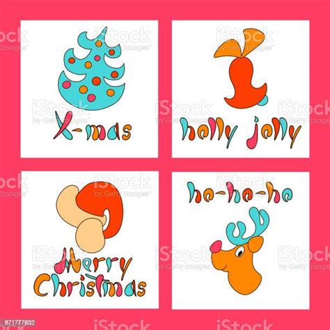 크리스마스 인사말 카드의 세트입니다 새 해 크리스마스 12월에 대한 스톡 벡터 아트 및 기타 이미지 12월 2015년 겨울 Istock