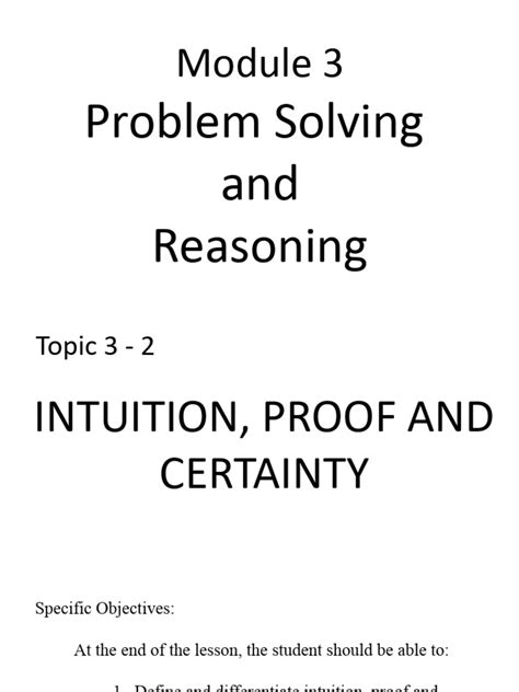 Module 3 2 Intuition Proof And Certainity Pdf Mathematical Proof Theorem