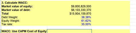 Calculate Waccwacc Use Capm Cost Of Equitythis Is