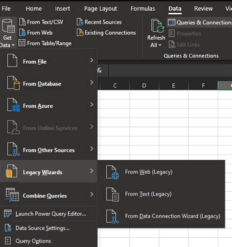 microsoft excel how to import external csv text file without table