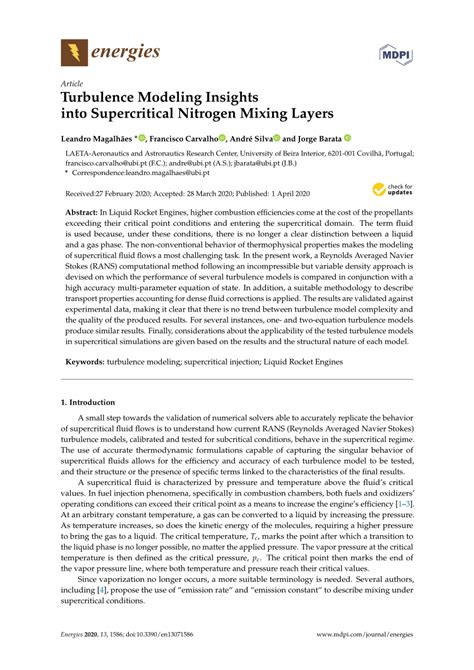 Pdf Turbulence Modeling Insights Into Supercritical Nitrogen Mixing Layers