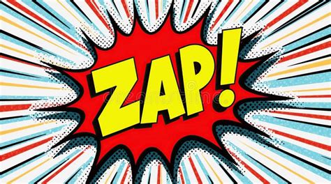 Bright And Colorful Comic Book Style Zap Word Explosion Stock
