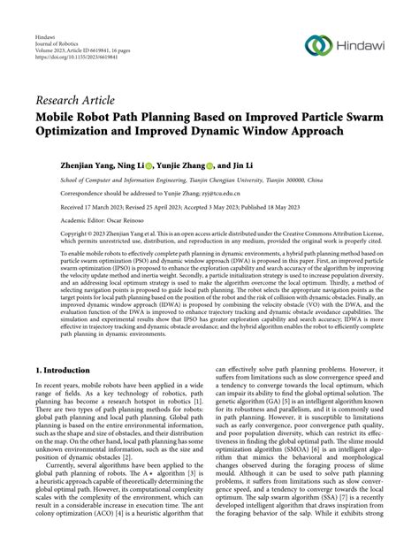 Pdf Mobile Robot Path Planning Based On Improved Particle Swarm Optimization And Improved
