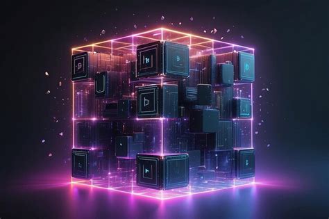 Premium Photo Big Data Cube Quantum Computer Server Concept