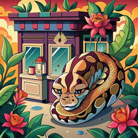 Axanthic Ball Python Llora Sin Alegría En La Oficina De Correos Vector