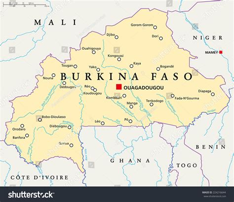 Burkina Faso Carte Politique Avec La Image Vectorielle De Stock