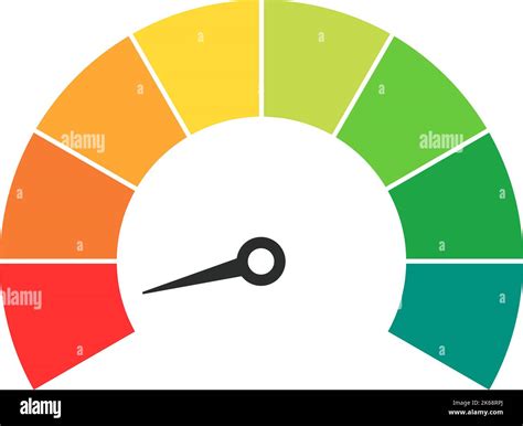 Vector Speedometer Meter With Arrow For Dashboard With Green Yellow