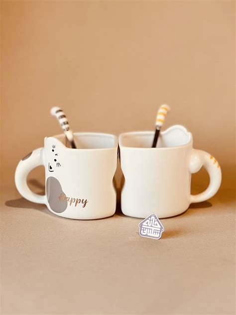 خرید ماگ سرامیکی گربه قاشق دم دار کد001976 خانه شکلاتی