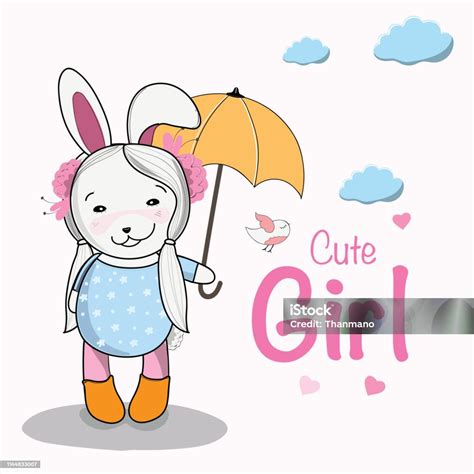 귀여운 토끼 토끼 손 인사말 카드 템플릿 벡터 일러스트 레이 션을 작성 합니다 행복 한 부활절 축 하 0명에 대한 스톡 벡터 아트 및 기타 이미지 Istock